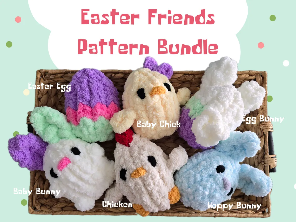 Easter Friends Pattern Bundle - Easter Egg, Egg Bunny, Hoppy Bunny ...